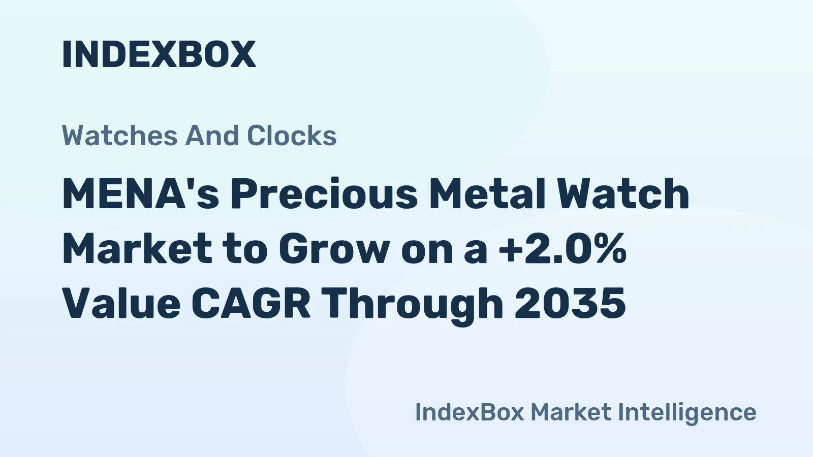 MENA's Precious Metal Watch Market to Grow on a +2.0% Value CAGR Through 2035