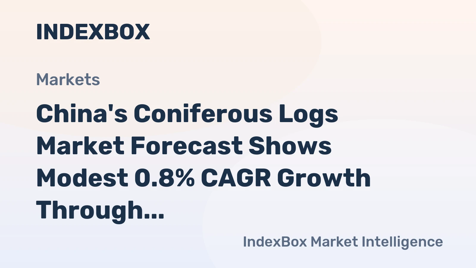 China's Coniferous Logs Market Forecast Shows Modest 0.8% CAGR Growth Through 2035