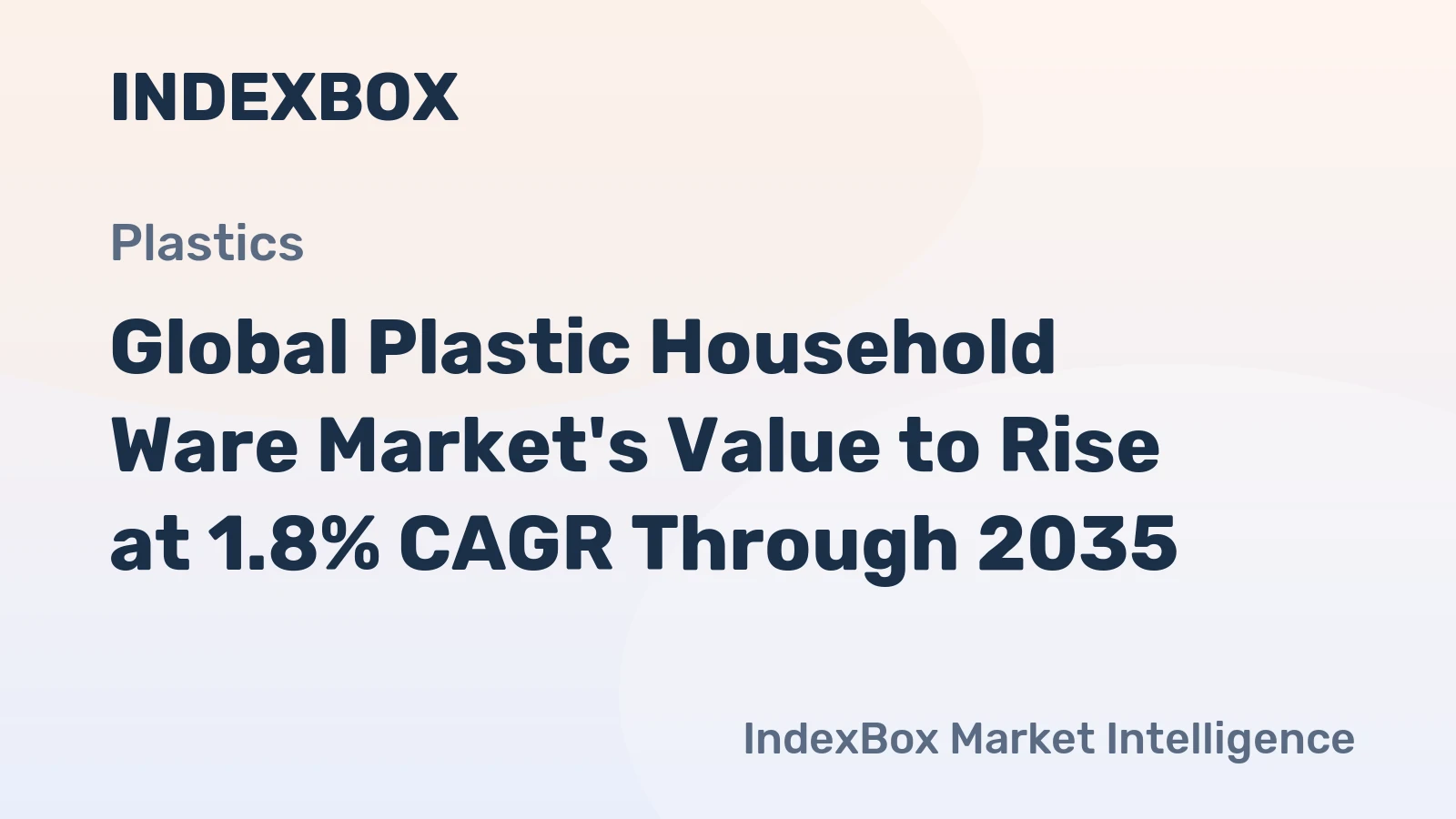 Global Plastic Household Ware Market's Value to Rise at 1.8% CAGR Through 2035