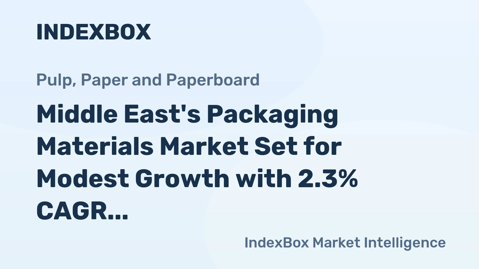 Middle East's Packaging Materials Market Set for Modest Growth with 2.3% CAGR in Value Through 2035