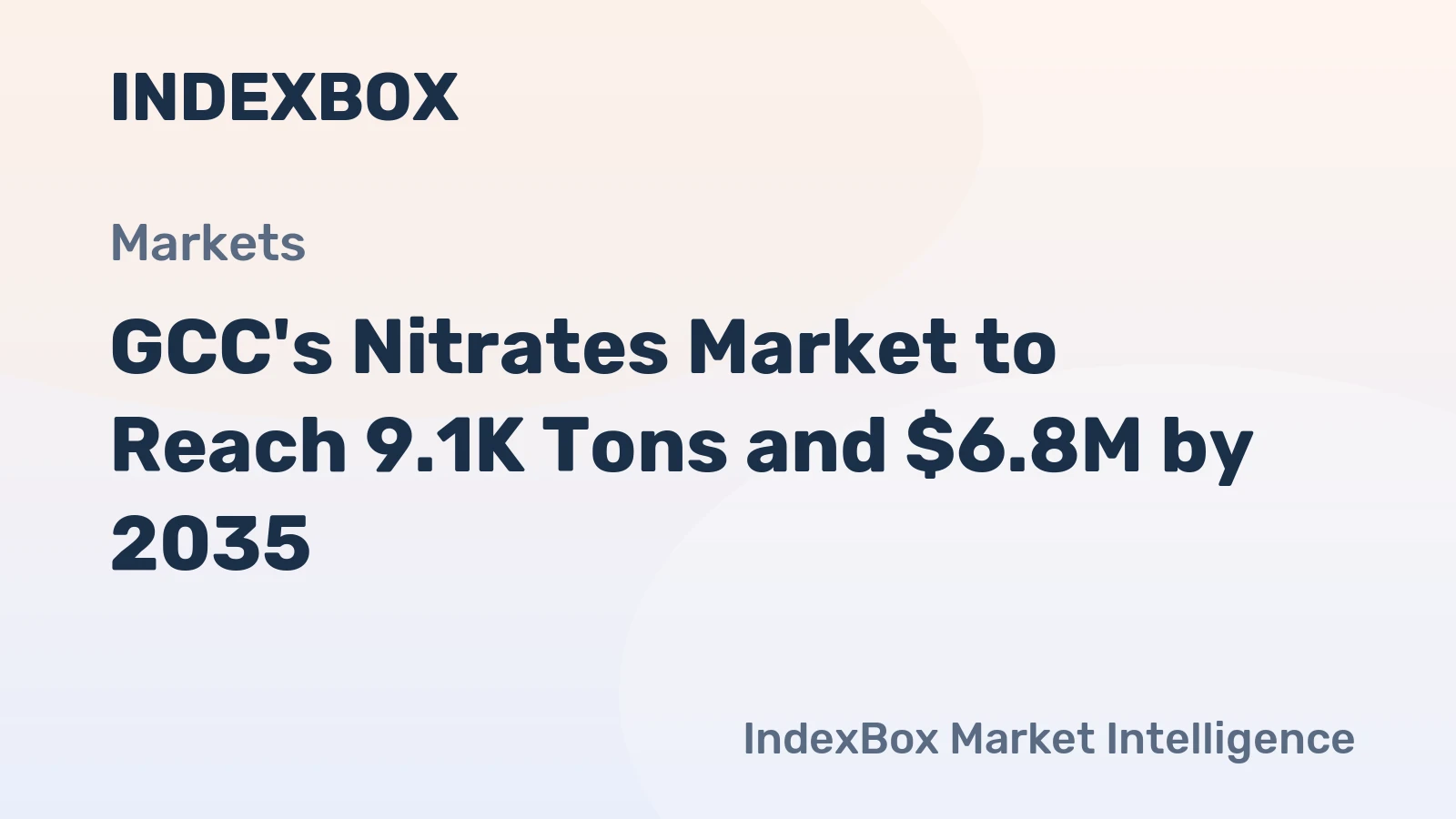 GCC's Nitrates Market to Reach 9.1K Tons and $6.8M by 2035