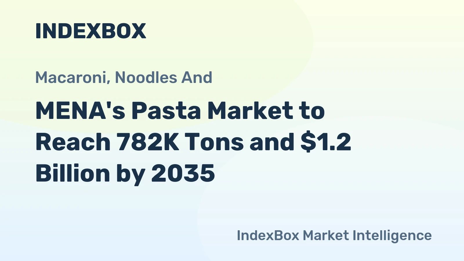 MENA's Pasta Market to Reach 782K Tons and $1.2 Billion by 2035