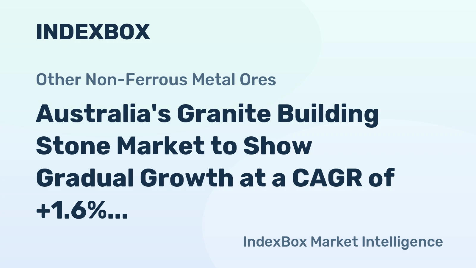 Australia's Granite Building Stone Market to Show Gradual Growth at a CAGR of +1.6% Over the Next Decade