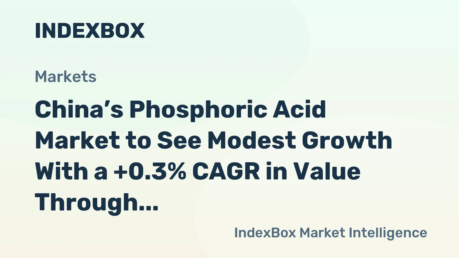 China’s Phosphoric Acid Market to See Modest Growth With a +0.3% CAGR in Value Through 2035
