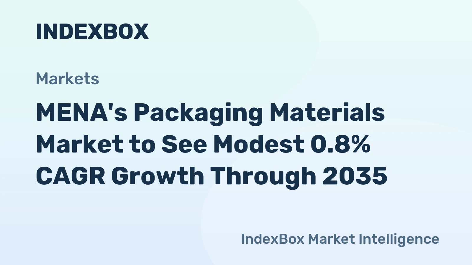 MENA's Packaging Materials Market to See Modest 0.8% CAGR Growth Through 2035