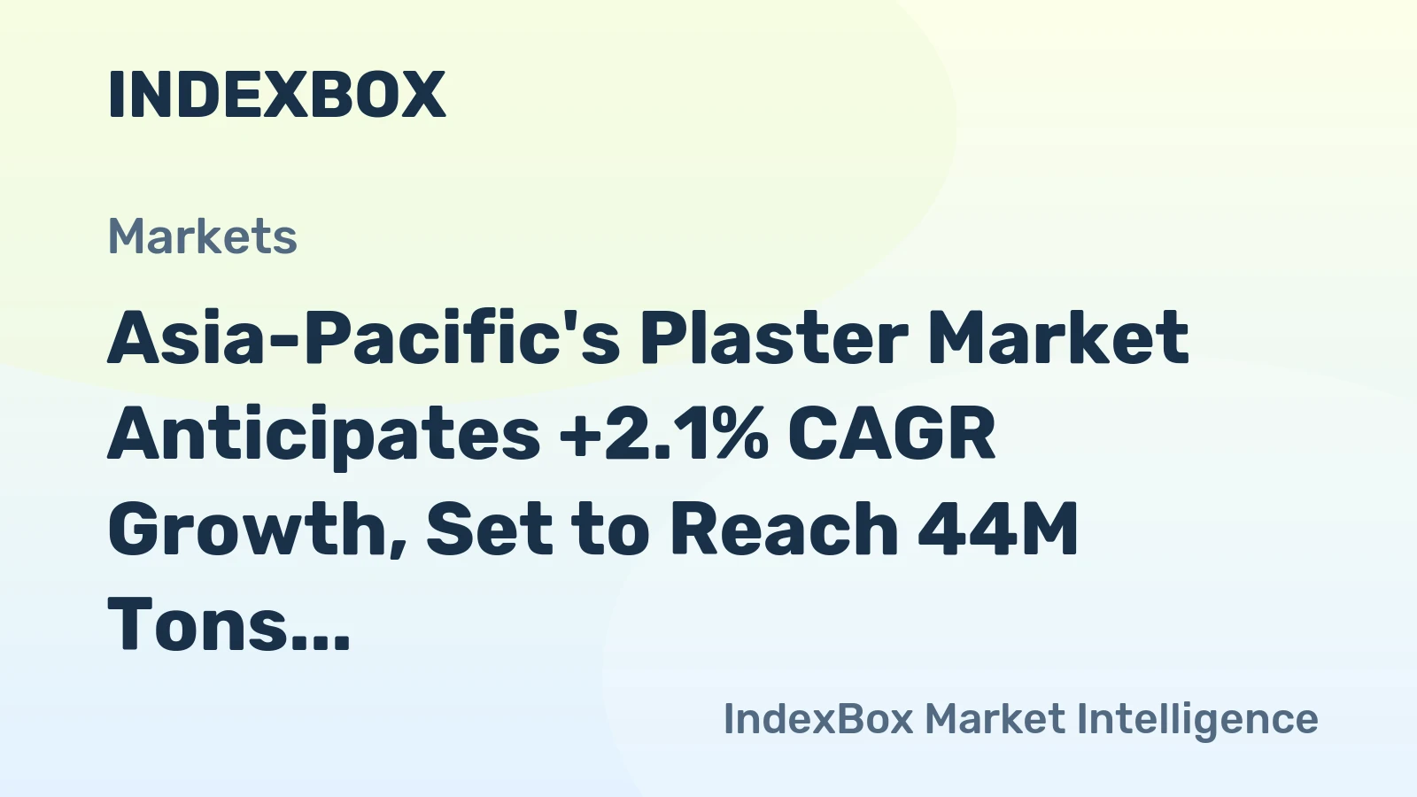 Asia-Pacific's Plaster Market Anticipates +2.1% CAGR Growth, Set to Reach 44M Tons by 2035