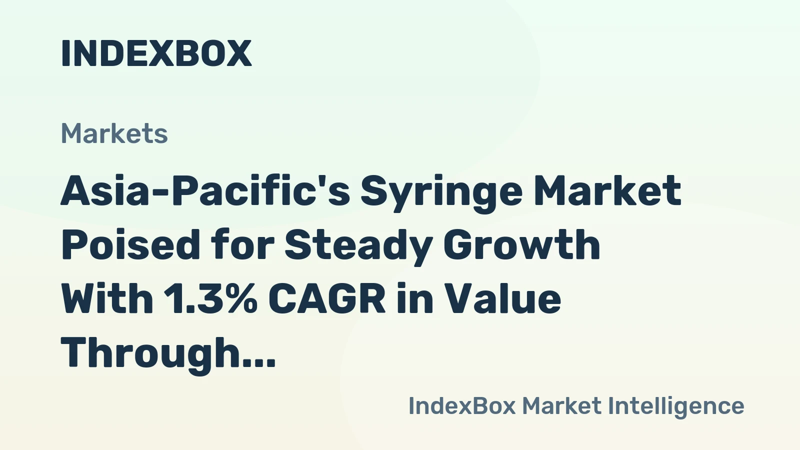 Asia-Pacific's Syringe Market Poised for Steady Growth With 1.3% CAGR in Value Through 2035