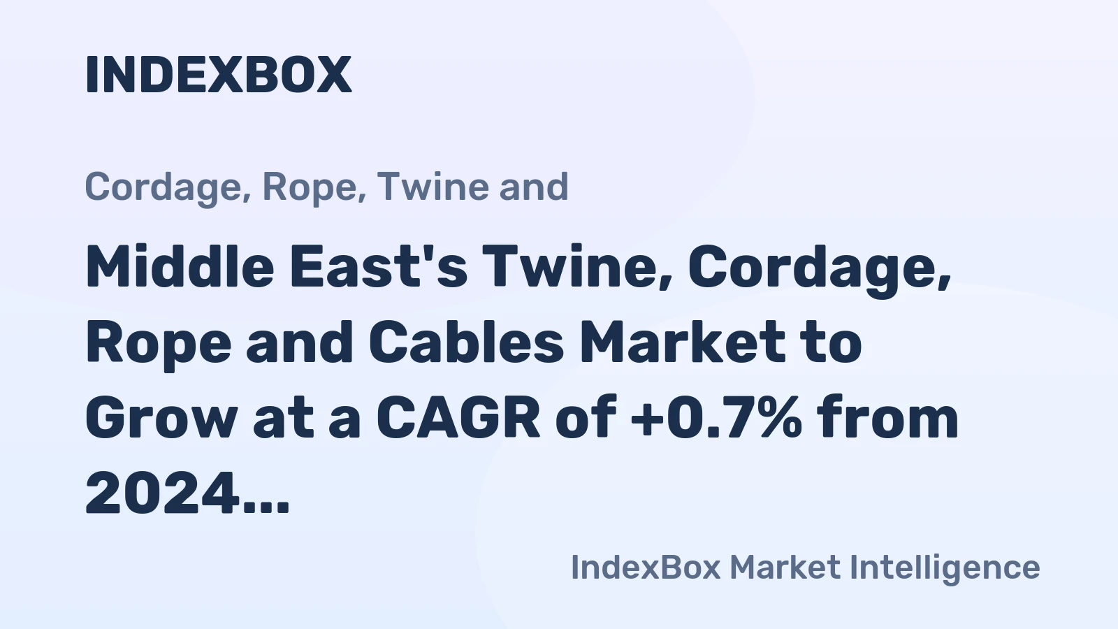 Middle East's Twine, Cordage, Rope and Cables Market to Grow at a CAGR of +0.7% from 2024 to 2035