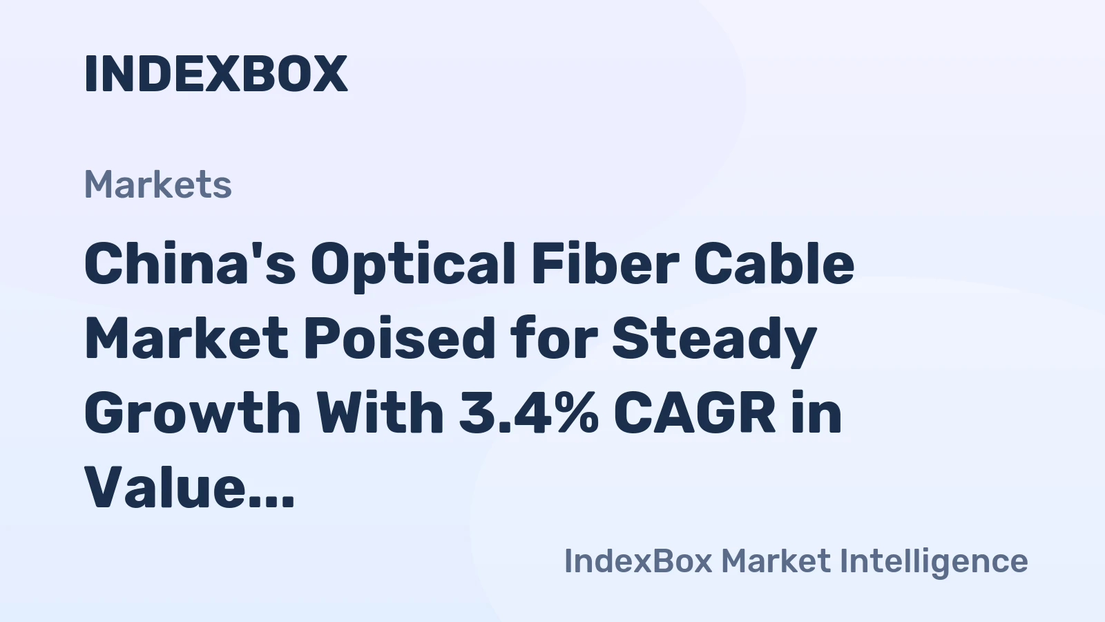 China's Optical Fiber Cable Market Poised for Steady Growth With 3.4% CAGR in Value Through 2035