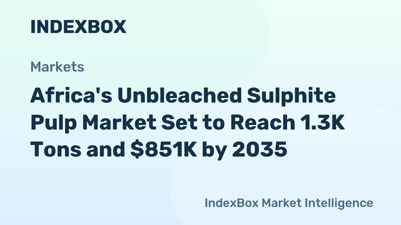 Africa's Unbleached Sulphite Pulp Market Set to Reach 1.3K Tons and $851K by 2035