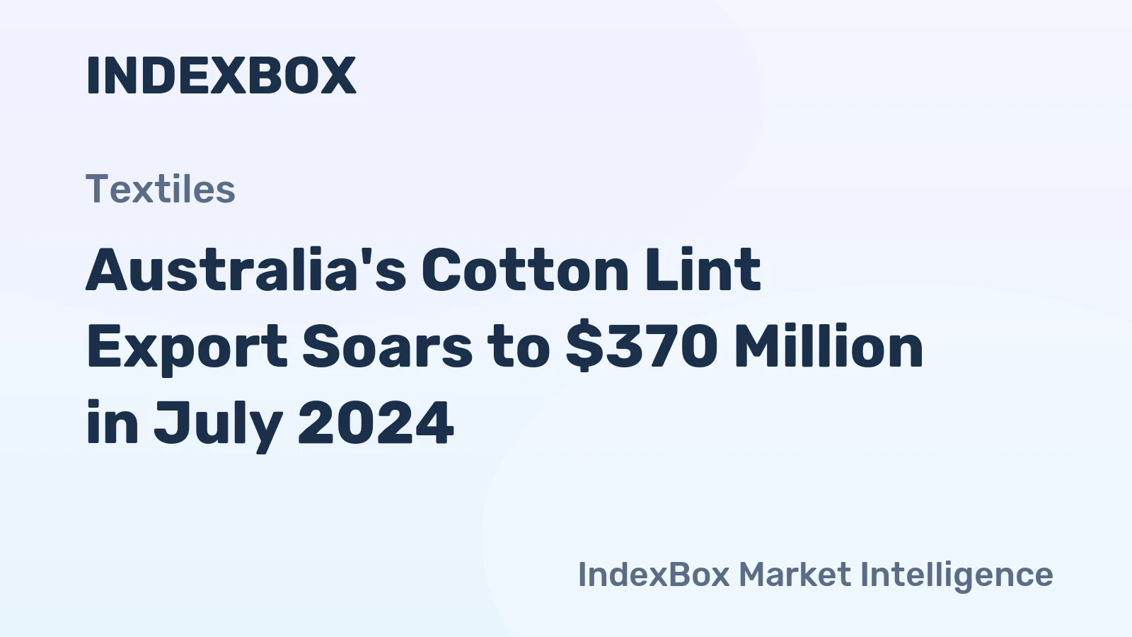 Australia's Cotton Lint Export Soars to $370 Million in July 2024