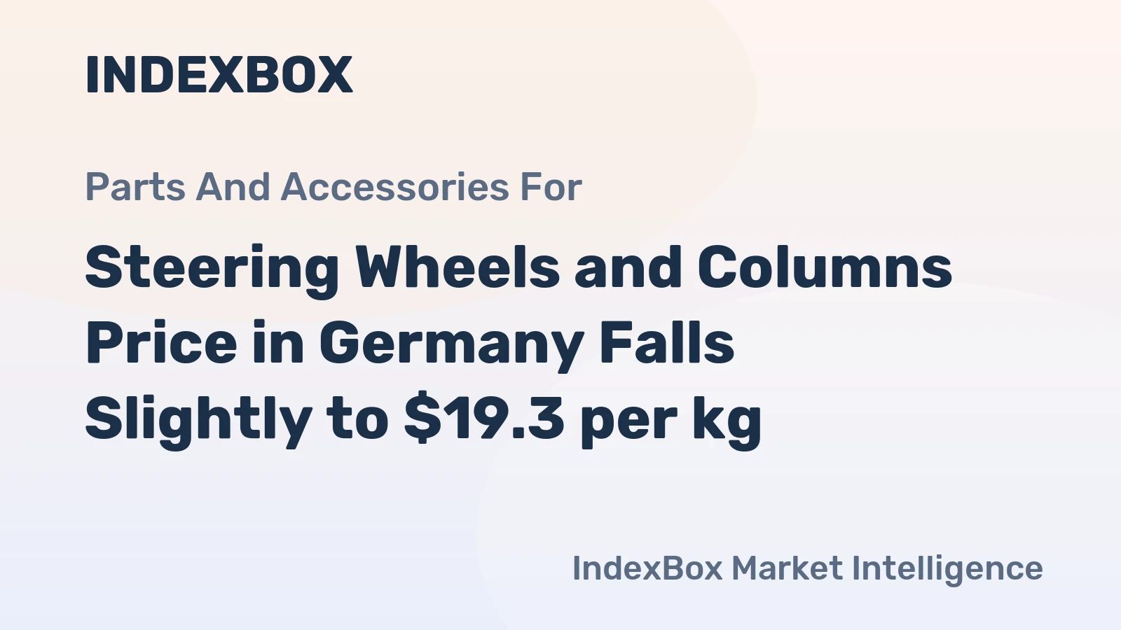 Steering Wheels and Columns Price in Germany Falls Slightly to $19.3 per kg