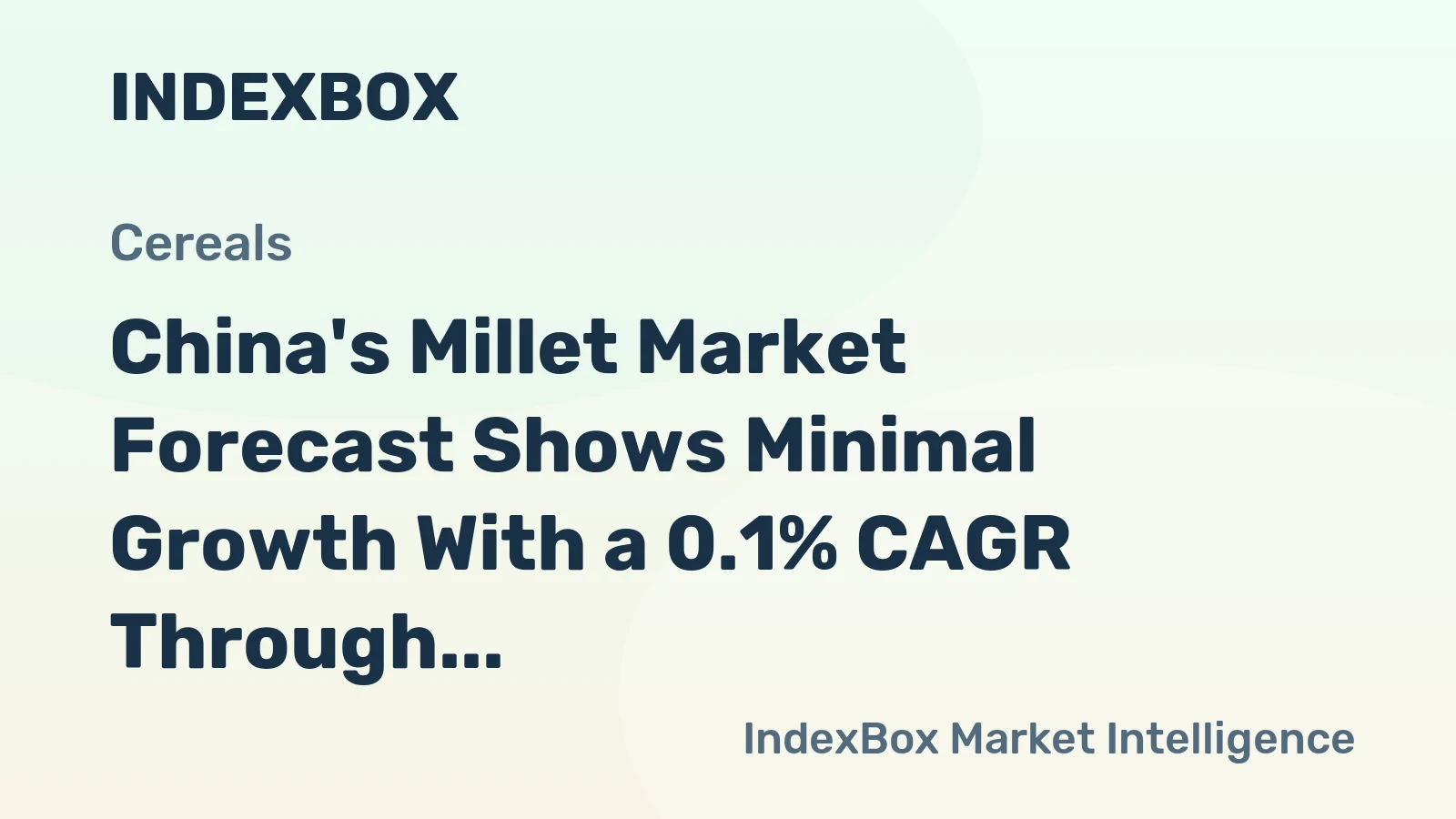 China's Millet Market Forecast Shows Minimal Growth With a 0.1% CAGR Through 2035