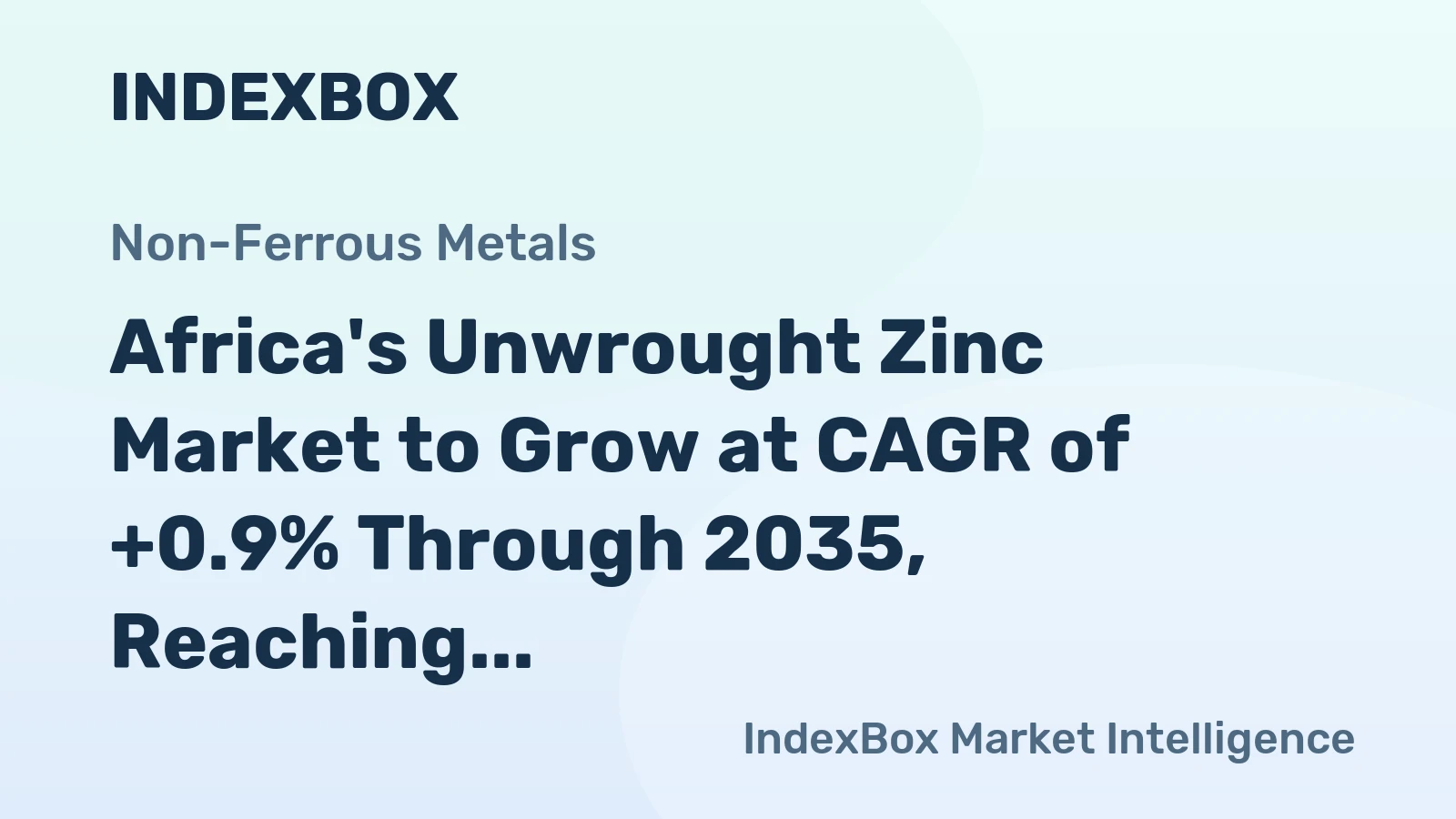 Africa's Unwrought Zinc Market to Grow at CAGR of +0.9% Through 2035, Reaching $3.1B in Value