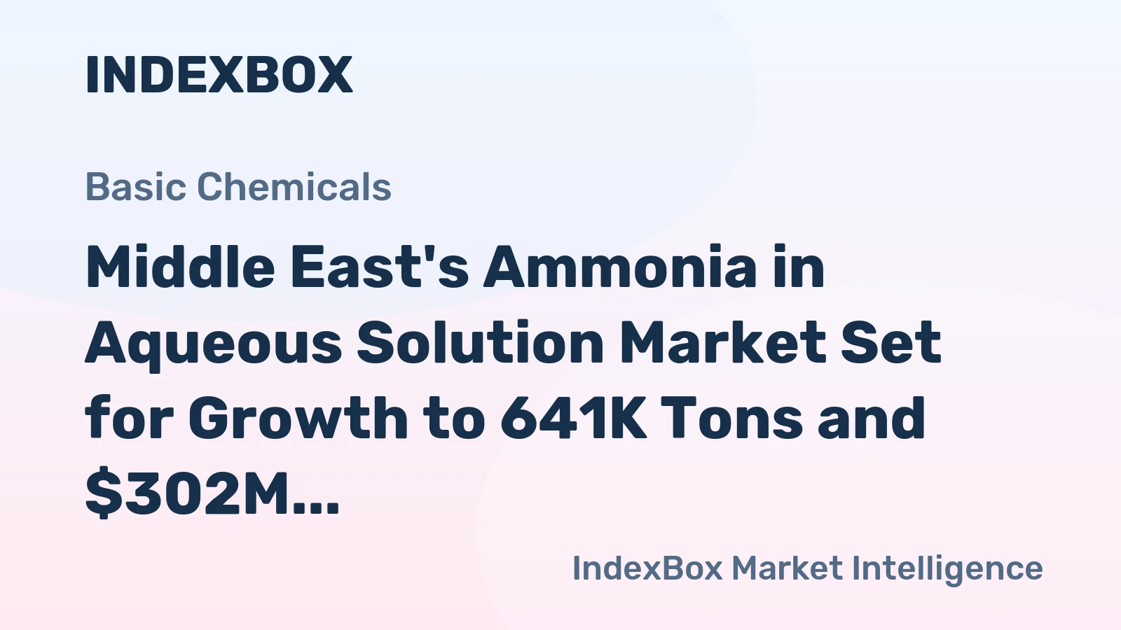 Middle East's Ammonia in Aqueous Solution Market Set for Growth to 641K Tons and $302M
