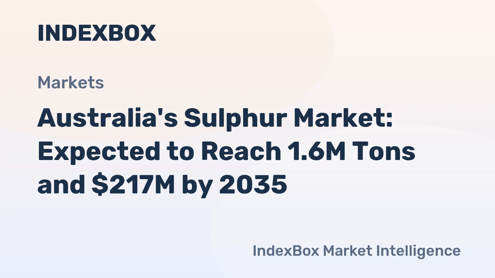 Australia's Sulphur Market: Expected to Reach 1.6M Tons and $217M by 2035