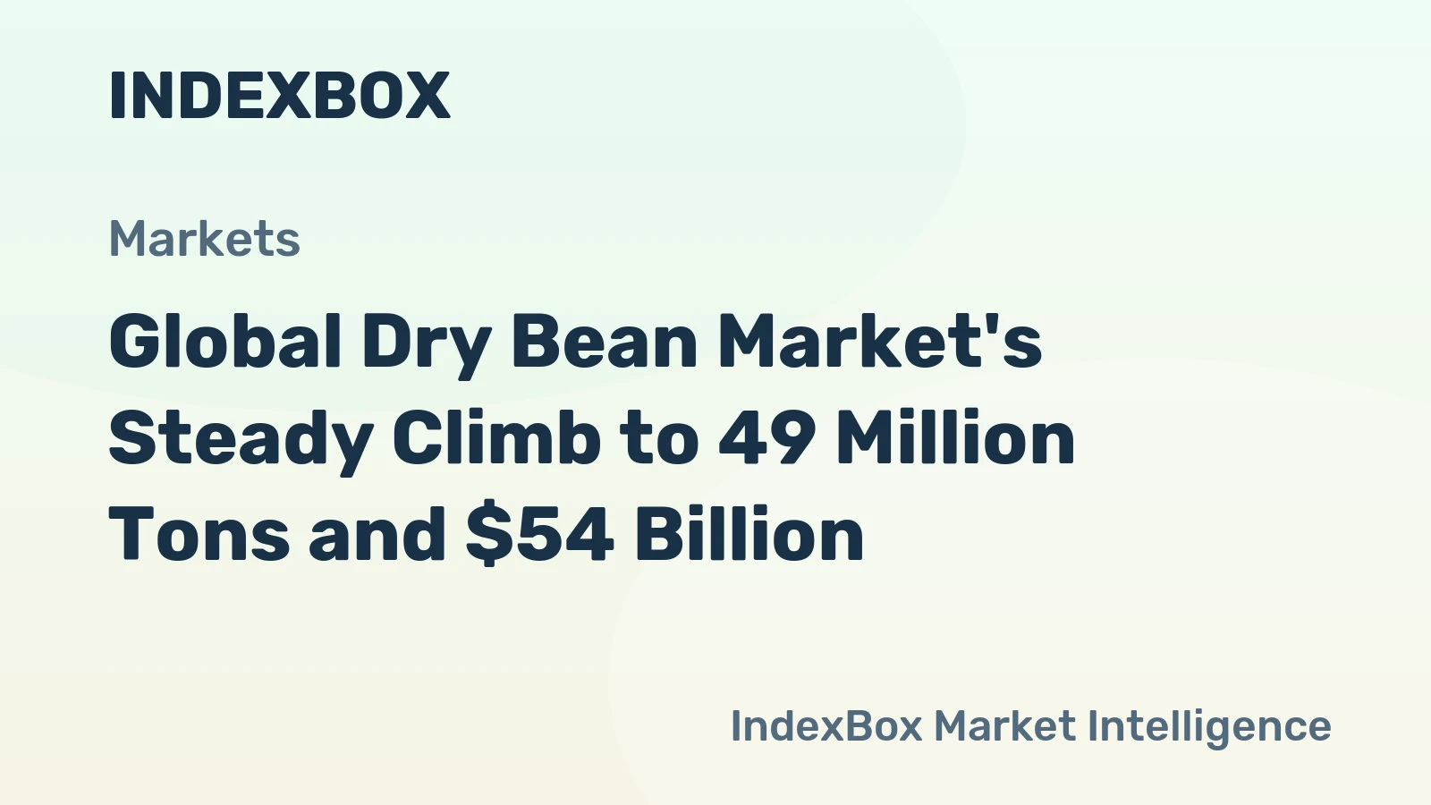 Global Dry Bean Market's Steady Climb to 49 Million Tons and $54 Billion