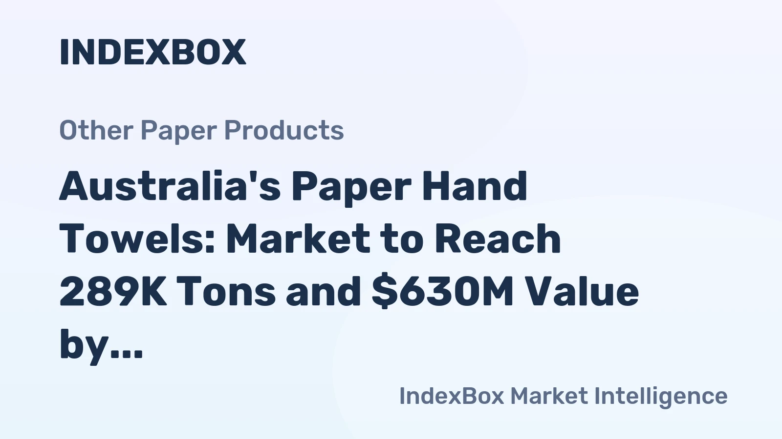 Australia's Paper Hand Towels: Market to Reach 289K Tons and $630M Value by 2035