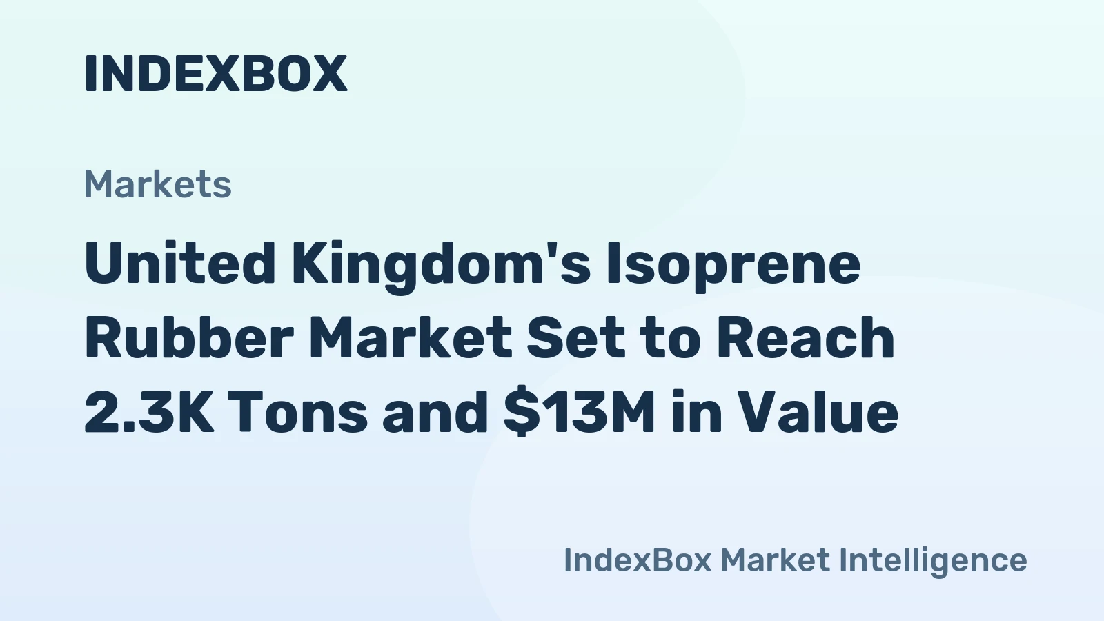 United Kingdom's Isoprene Rubber Market Set to Reach 2.3K Tons and $13M in Value