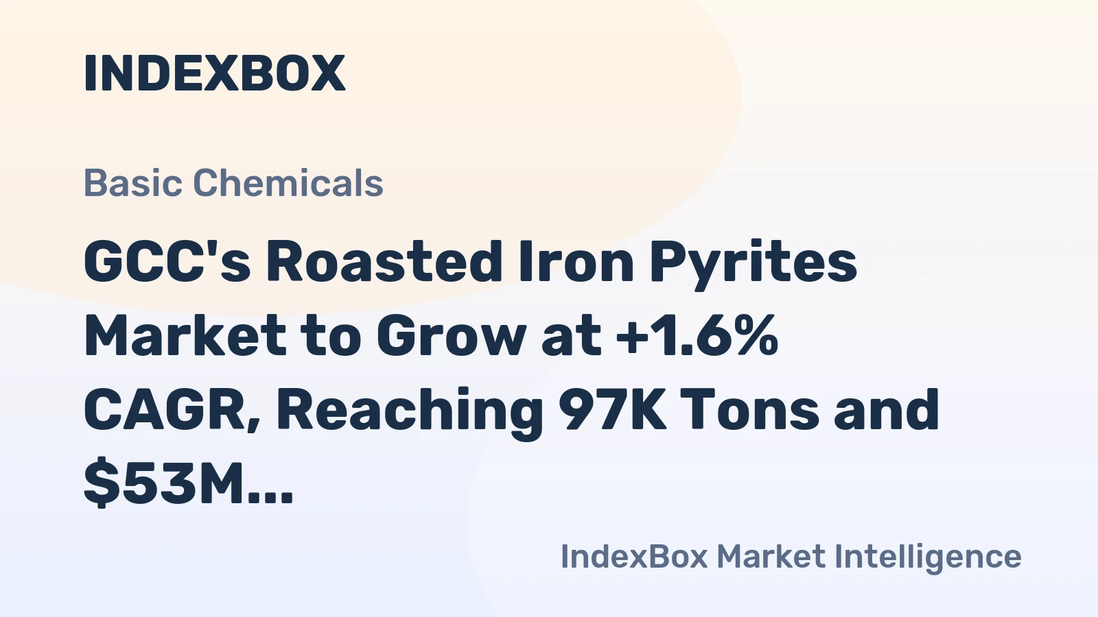 GCC's Roasted Iron Pyrites Market to Grow at +1.6% CAGR, Reaching 97K Tons and $53M by 2035