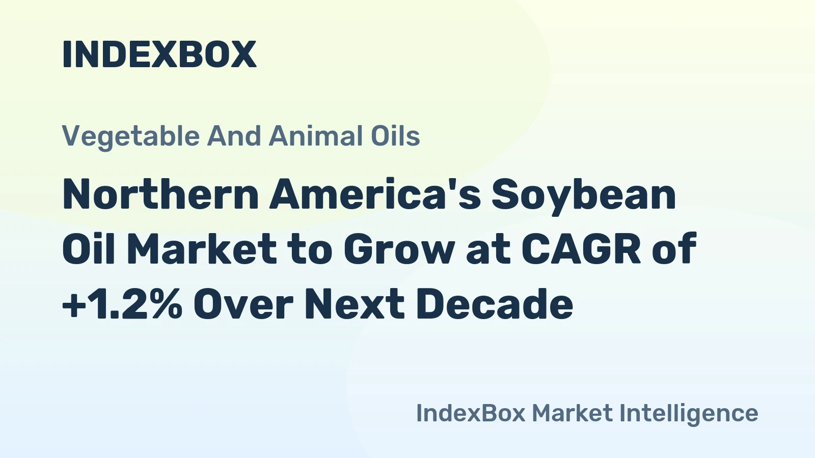Northern America's Soybean Oil Market to Grow at CAGR of +1.2% Over Next Decade