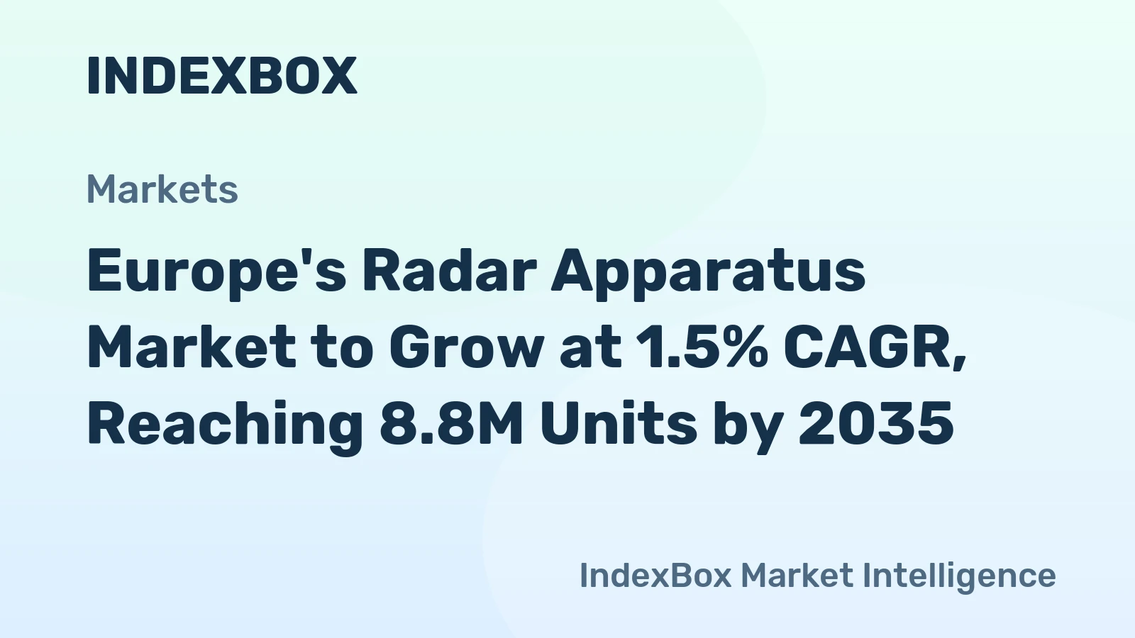 Europe's Radar Apparatus Market to Grow at 1.5% CAGR, Reaching 8.8M Units by 2035