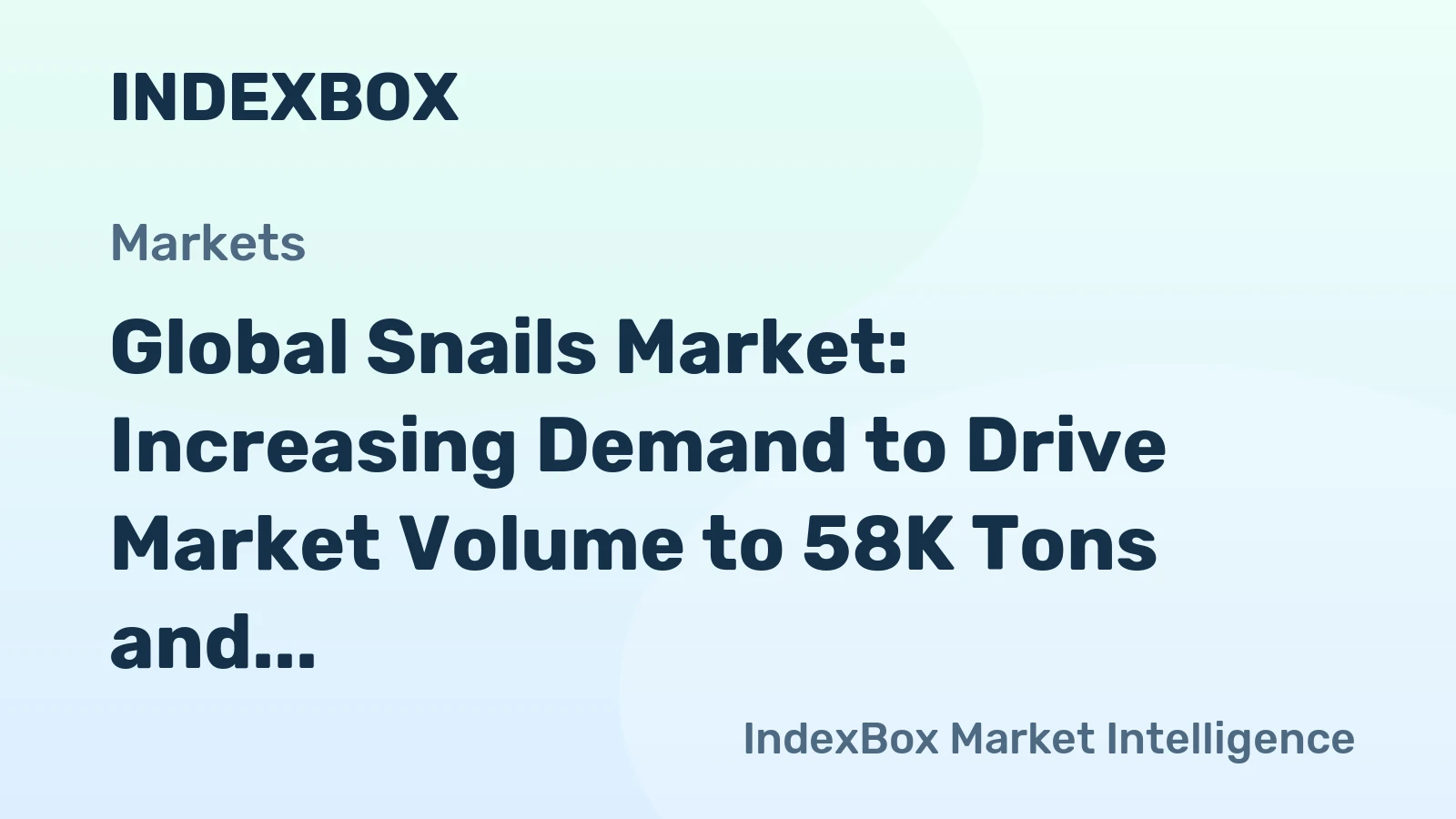 Global Snails Market: Increasing Demand to Drive Market Volume to 58K Tons and Market Value to $233M by 2035