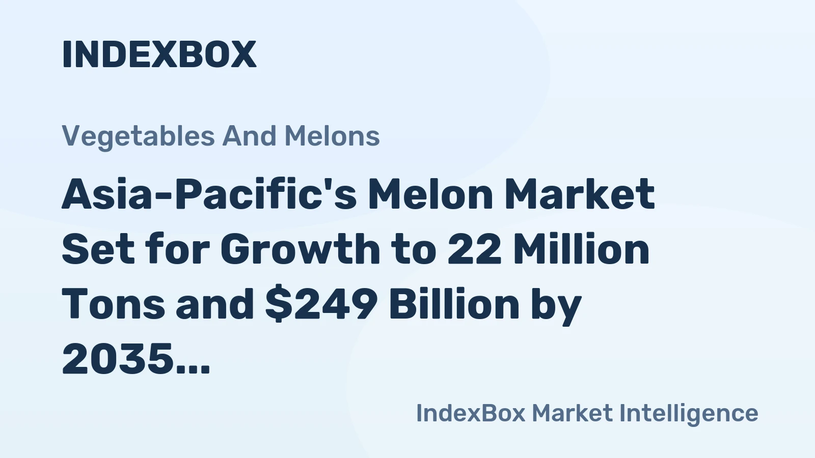 Asia-Pacific's Melon Market Set for Growth to 22 Million Tons and $249 Billion by 2035