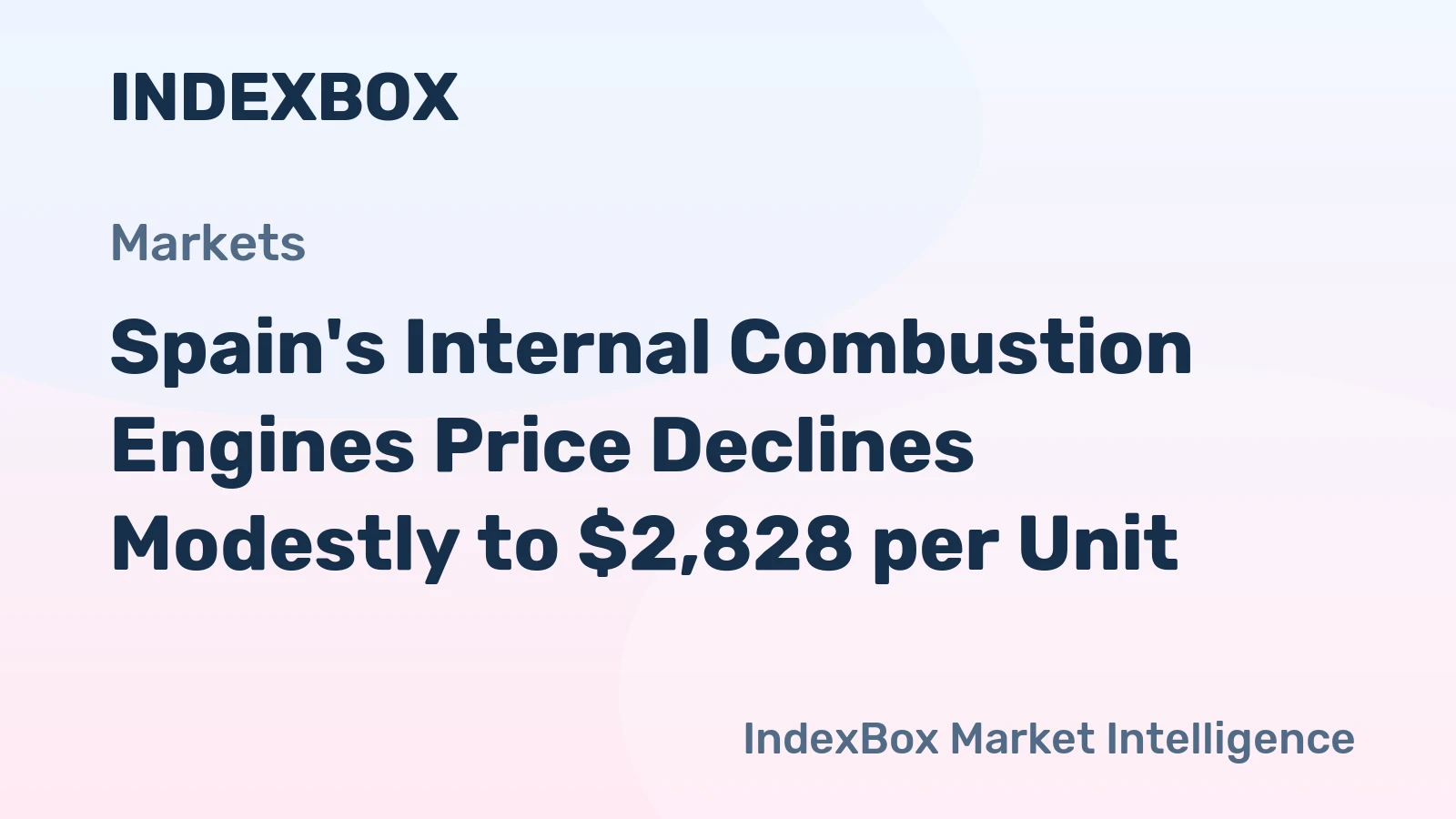 Spain's Internal Combustion Engines Price Declines Modestly to $2,828 per Unit