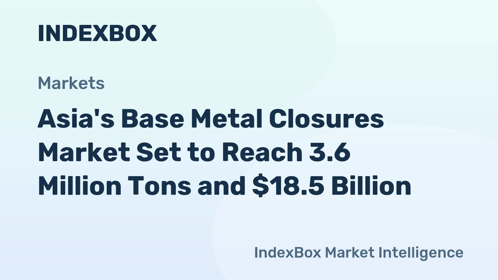 Asia's Base Metal Closures Market Set to Reach 3.6 Million Tons and $18.5 Billion