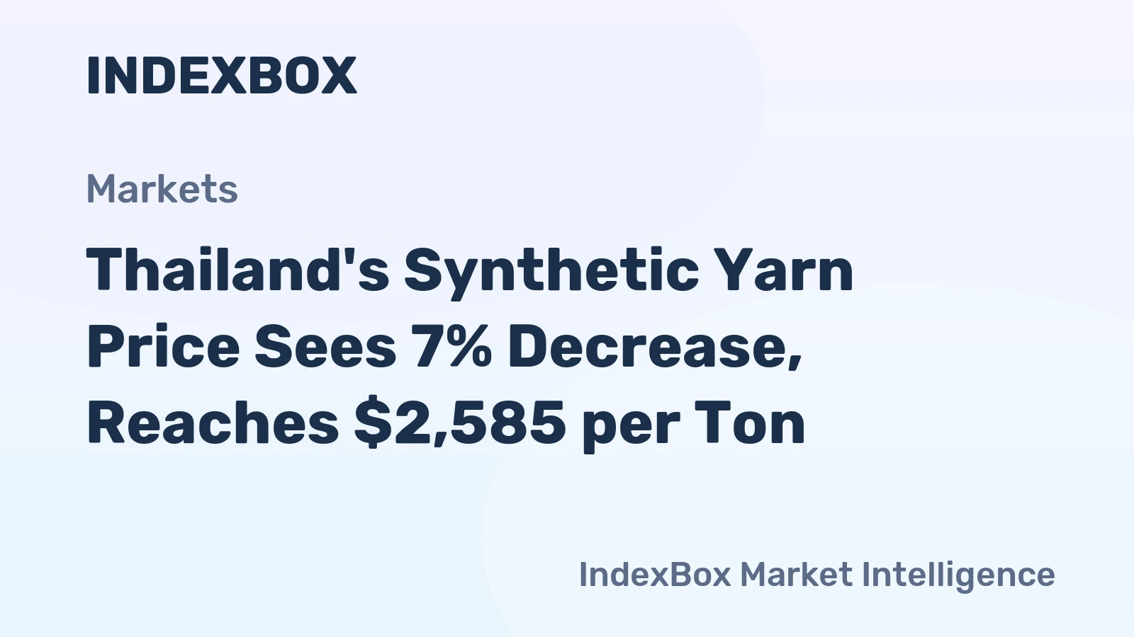 Thailand's Synthetic Yarn Price Sees 7% Decrease, Reaches $2,585 per Ton