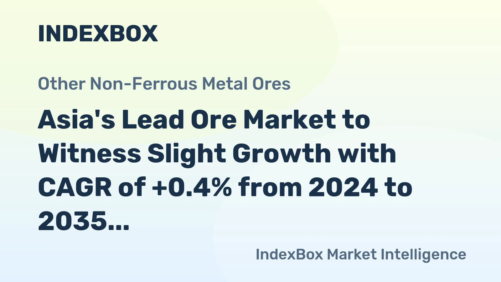 Asia's Lead Ore Market to Witness Slight Growth with CAGR of +0.4% from 2024 to 2035