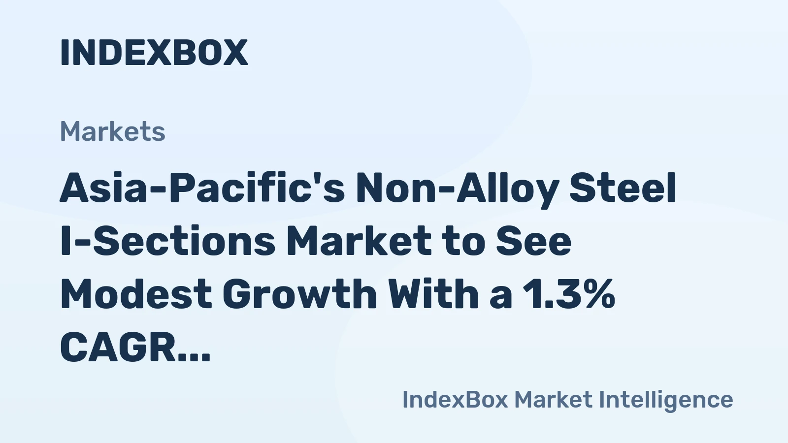 Asia-Pacific's Non-Alloy Steel I-Sections Market to See Modest Growth With a 1.3% CAGR in Value