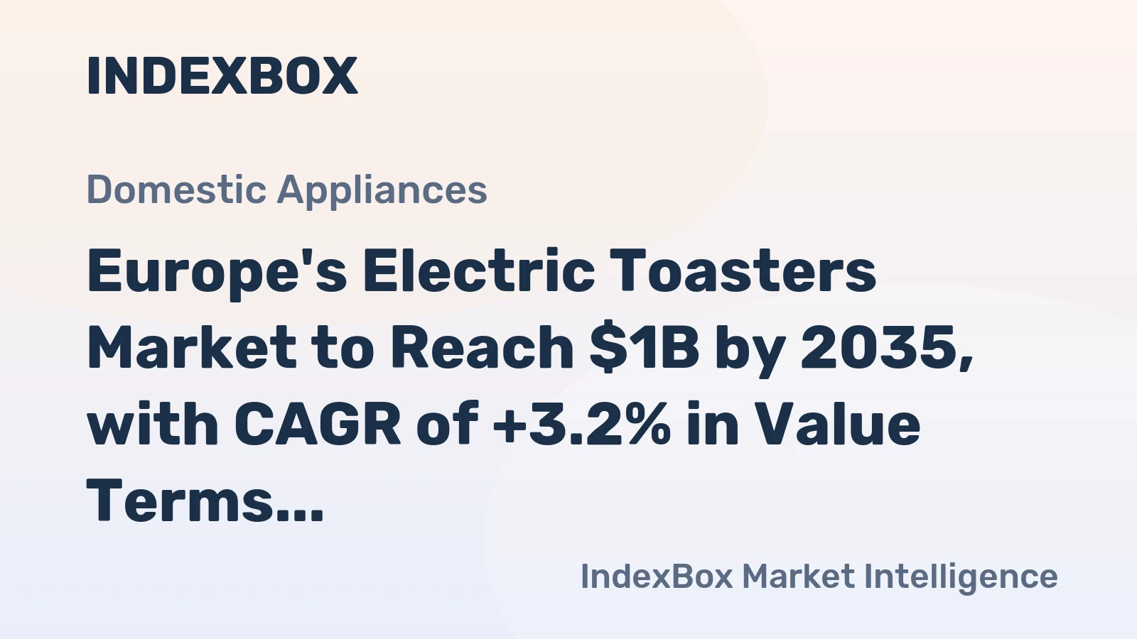 Europe's Electric Toasters Market to Reach $1B by 2035, with CAGR of +3.2% in Value Terms