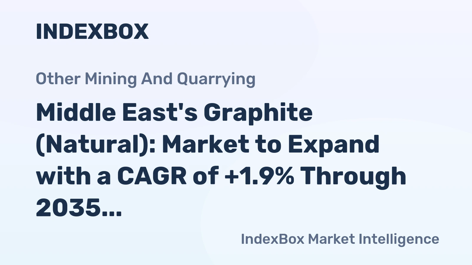 Middle East's Graphite (Natural): Market to Expand with a CAGR of +1.9% Through 2035