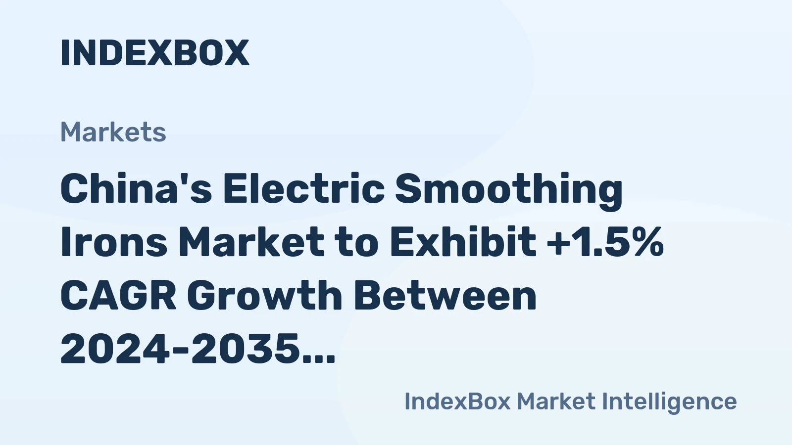China's Electric Smoothing Irons Market to Exhibit +1.5% CAGR Growth Between 2024-2035