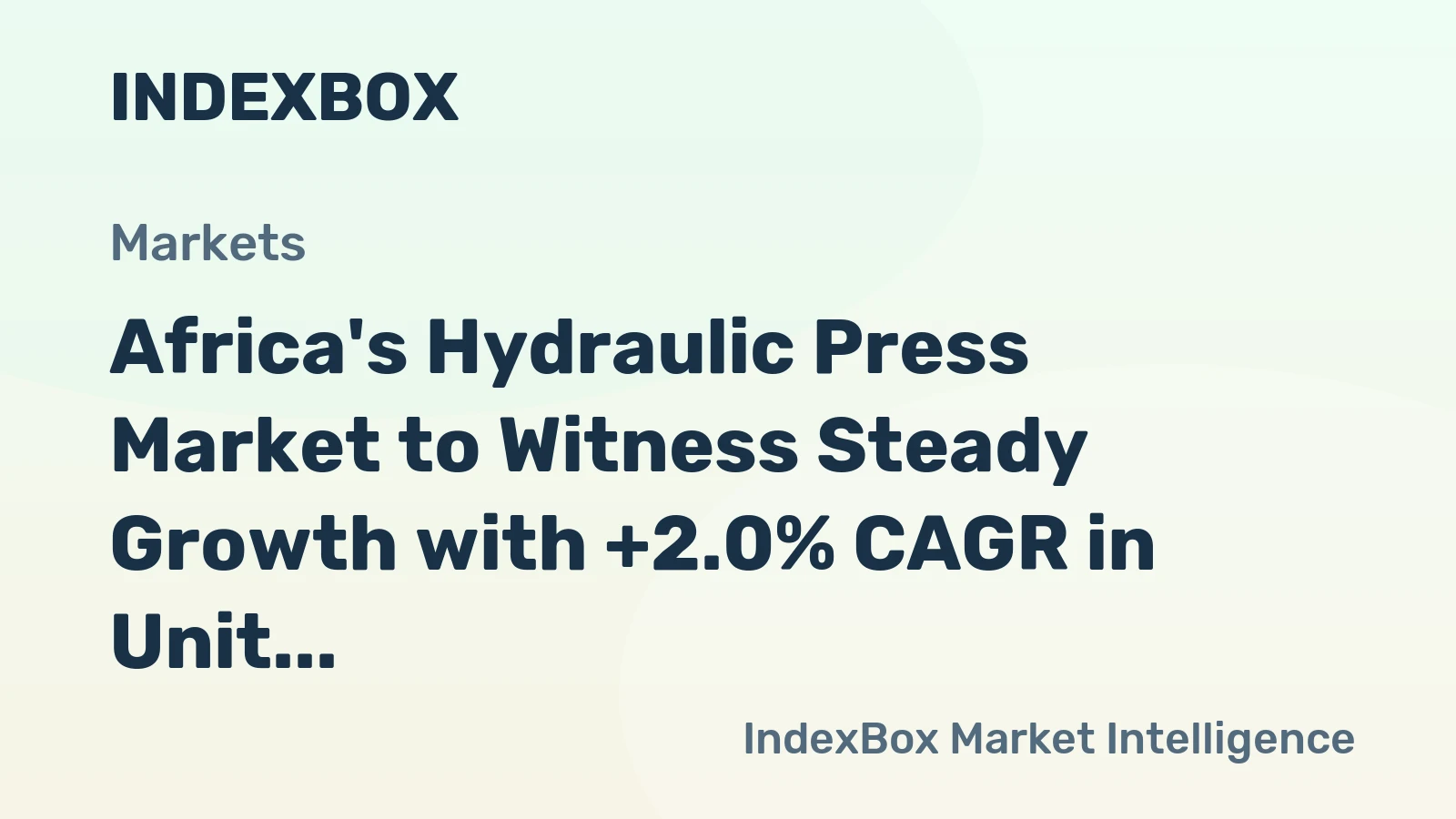 Africa's Hydraulic Press Market to Witness Steady Growth with +2.0% CAGR in Unit Volume from 2024 to 2035