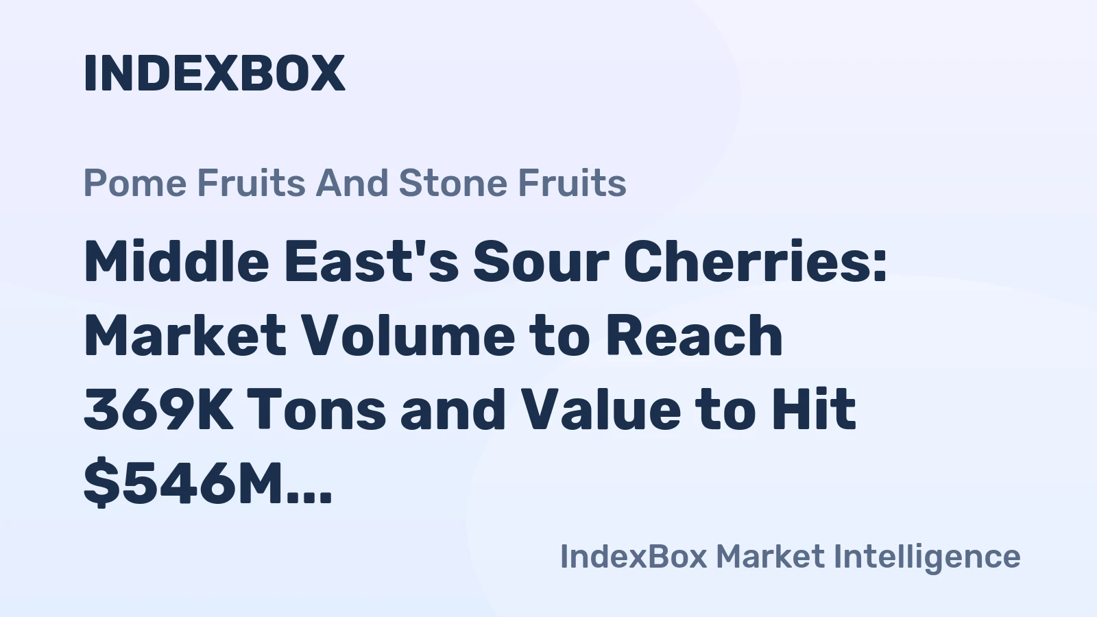 Middle East's Sour Cherries: Market Volume to Reach 369K Tons and Value to Hit $546M by 2035