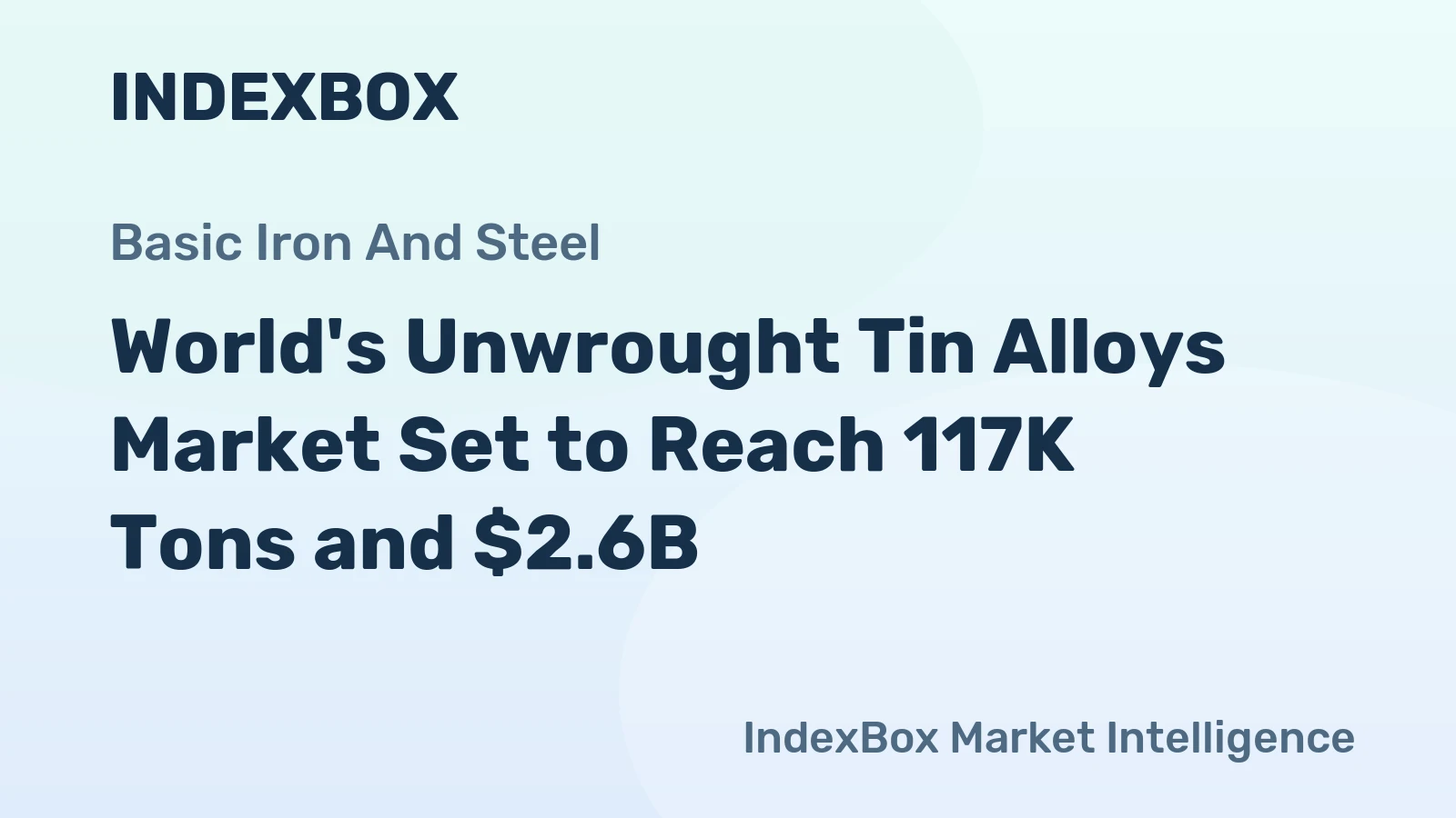 World's Unwrought Tin Alloys Market Set to Reach 117K Tons and $2.6B