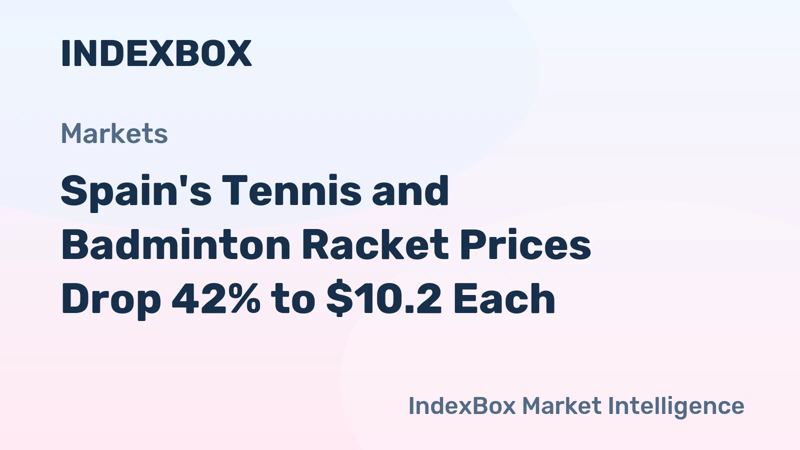 Spain's Tennis and Badminton Racket Prices Drop 42% to $10.2 Each