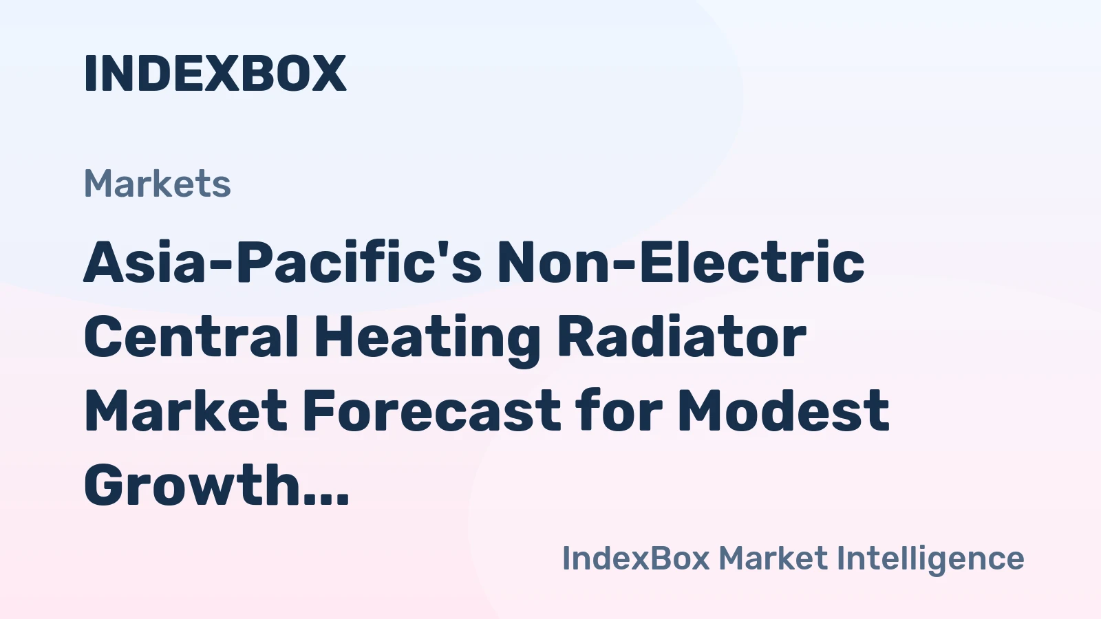 Asia-Pacific's Non-Electric Central Heating Radiator Market Forecast for Modest Growth with a +0.4% CAGR
