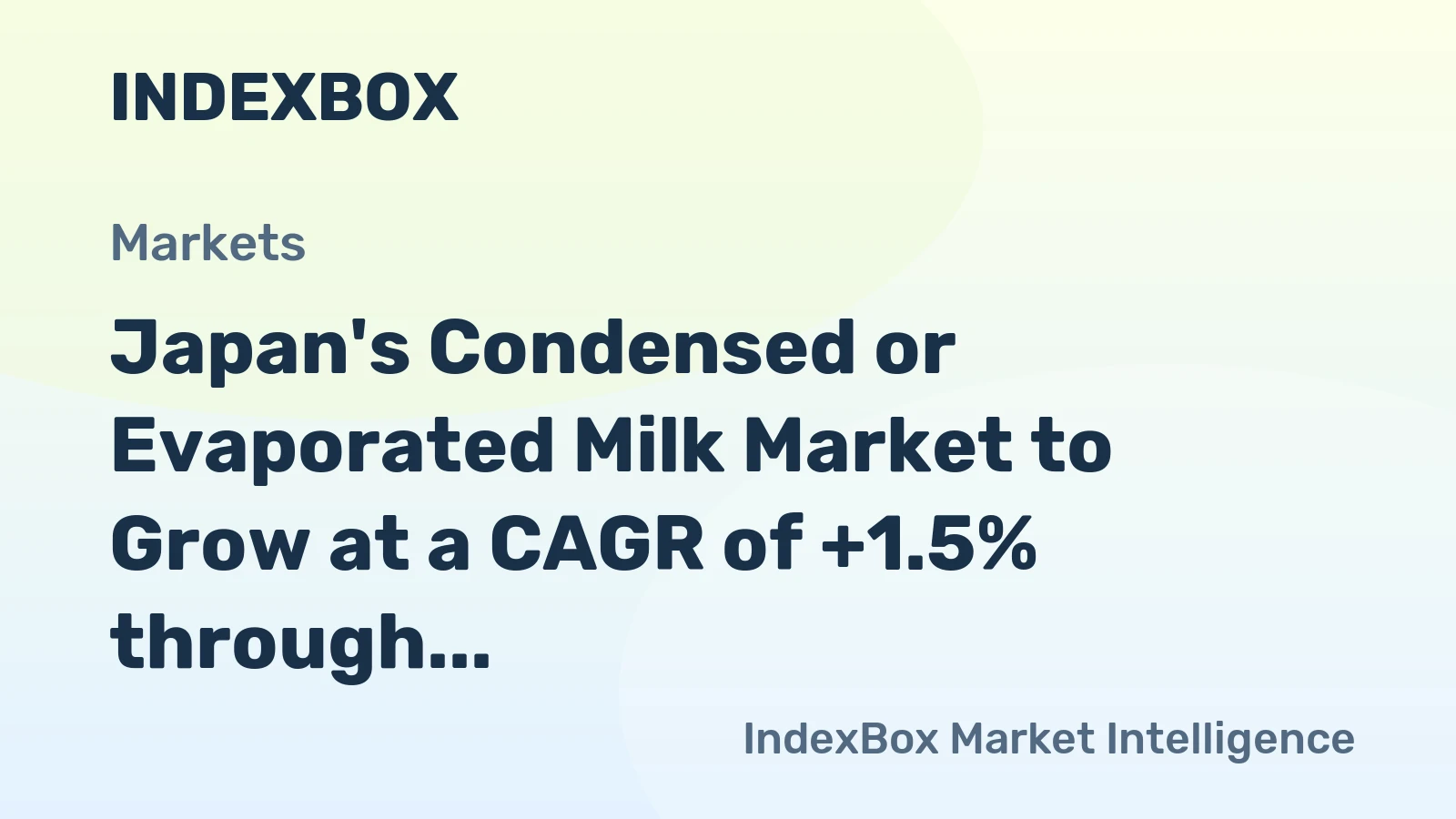Japan's Condensed or Evaporated Milk Market to Grow at a CAGR of +1.5% through 2035