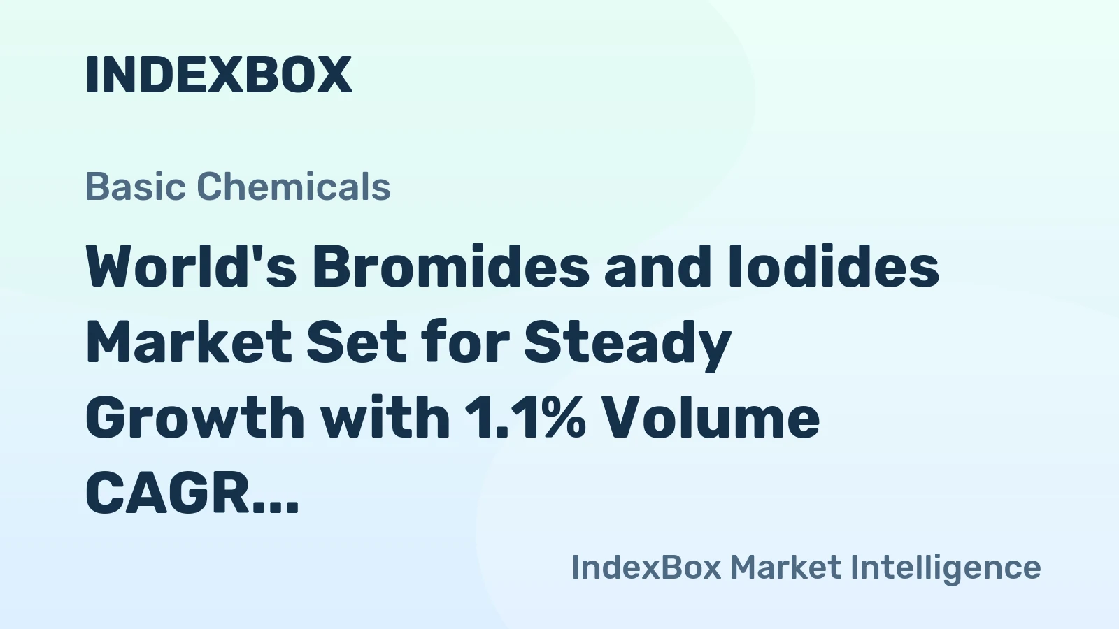 World's Bromides and Iodides Market Set for Steady Growth with 1.1% Volume CAGR Through 2035
