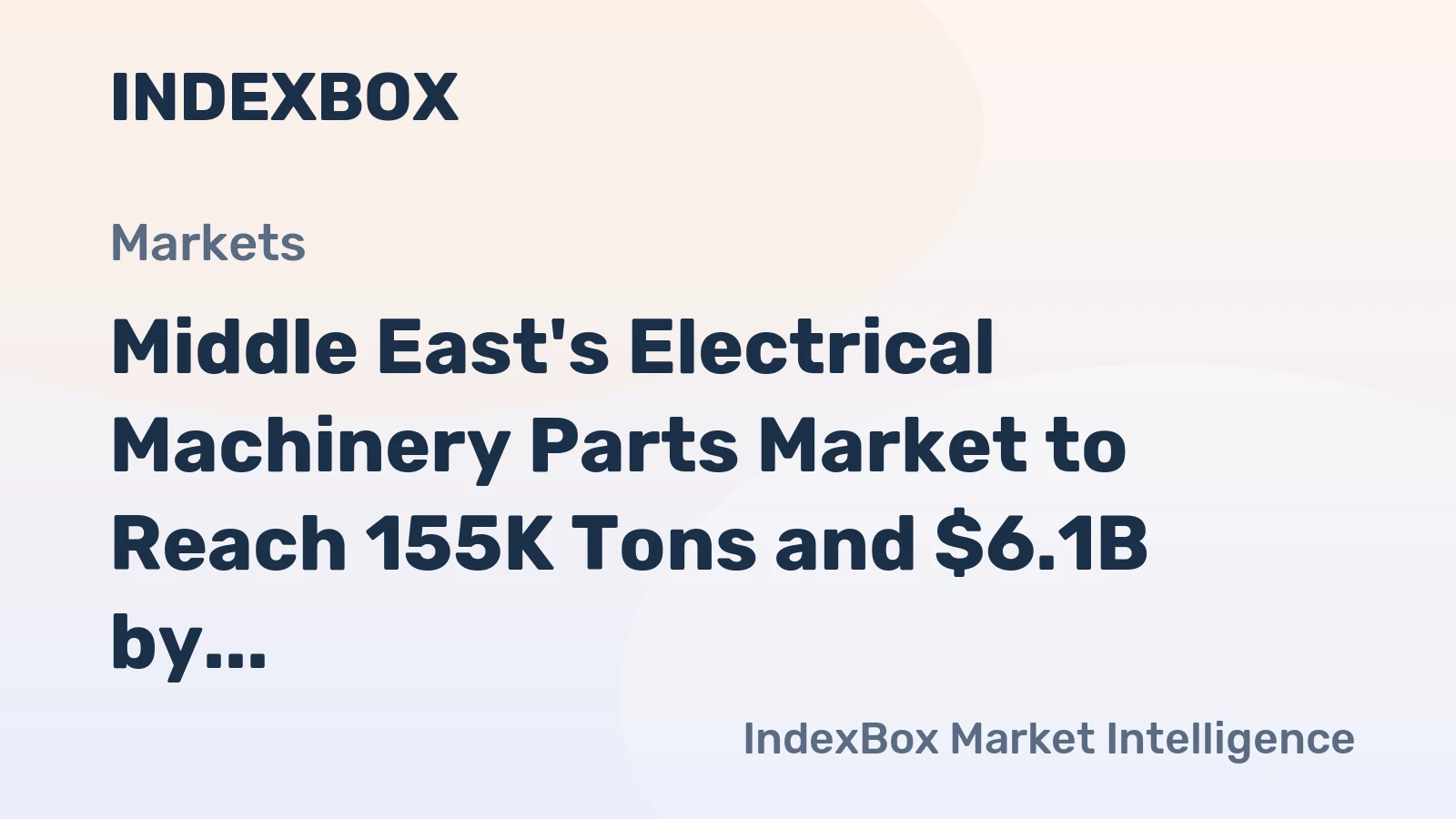 Middle East's Electrical Machinery Parts Market to Reach 155K Tons and $6.1B by 2035
