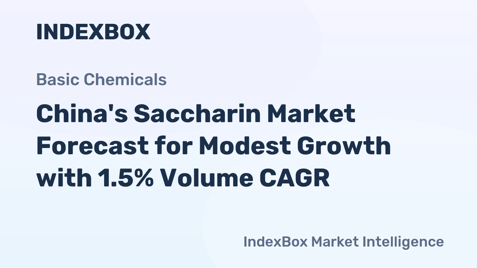 China's Saccharin Market Forecast for Modest Growth with 1.5% Volume CAGR