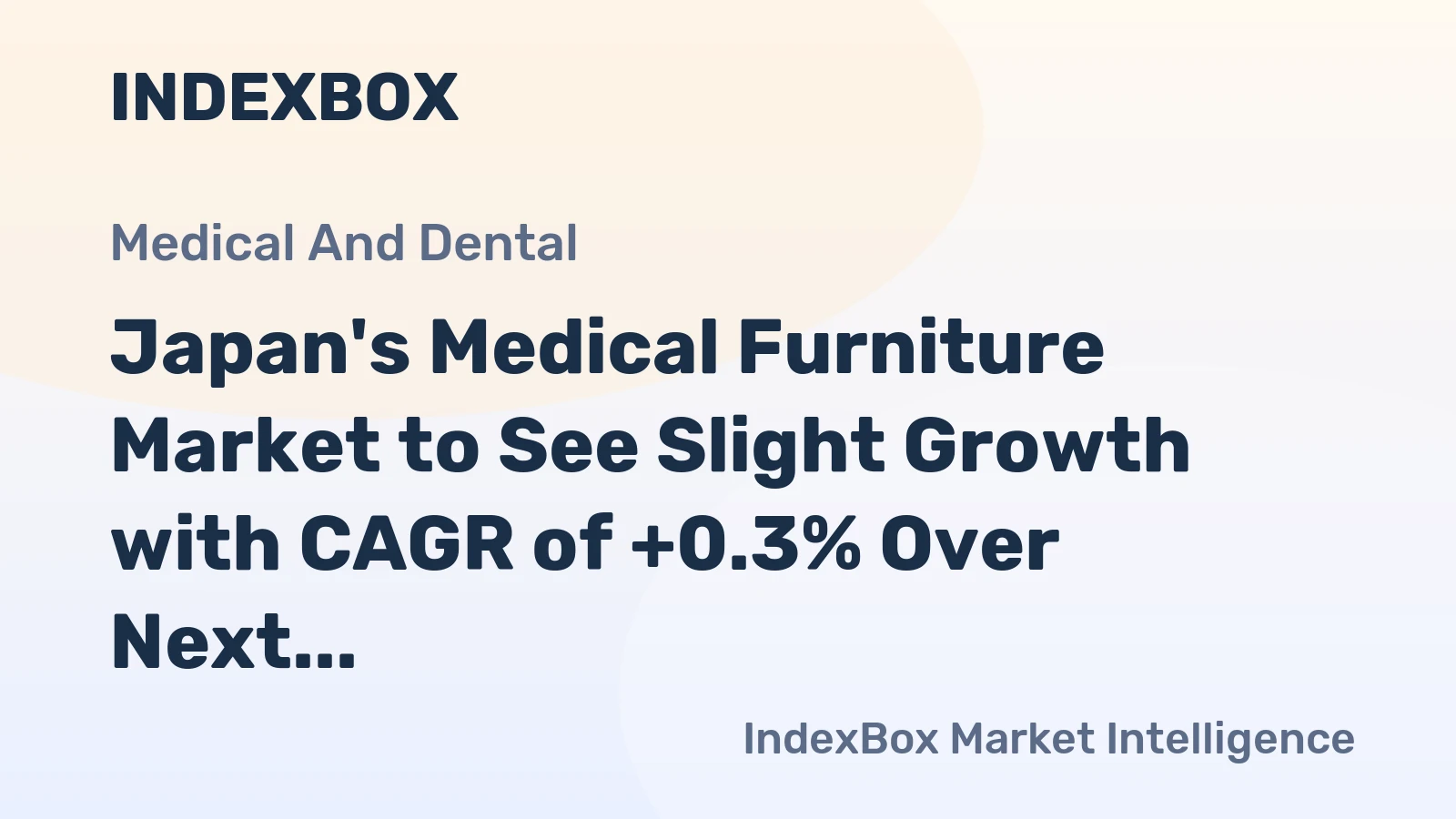 Japan's Medical Furniture Market to See Slight Growth with CAGR of +0.3% Over Next Decade