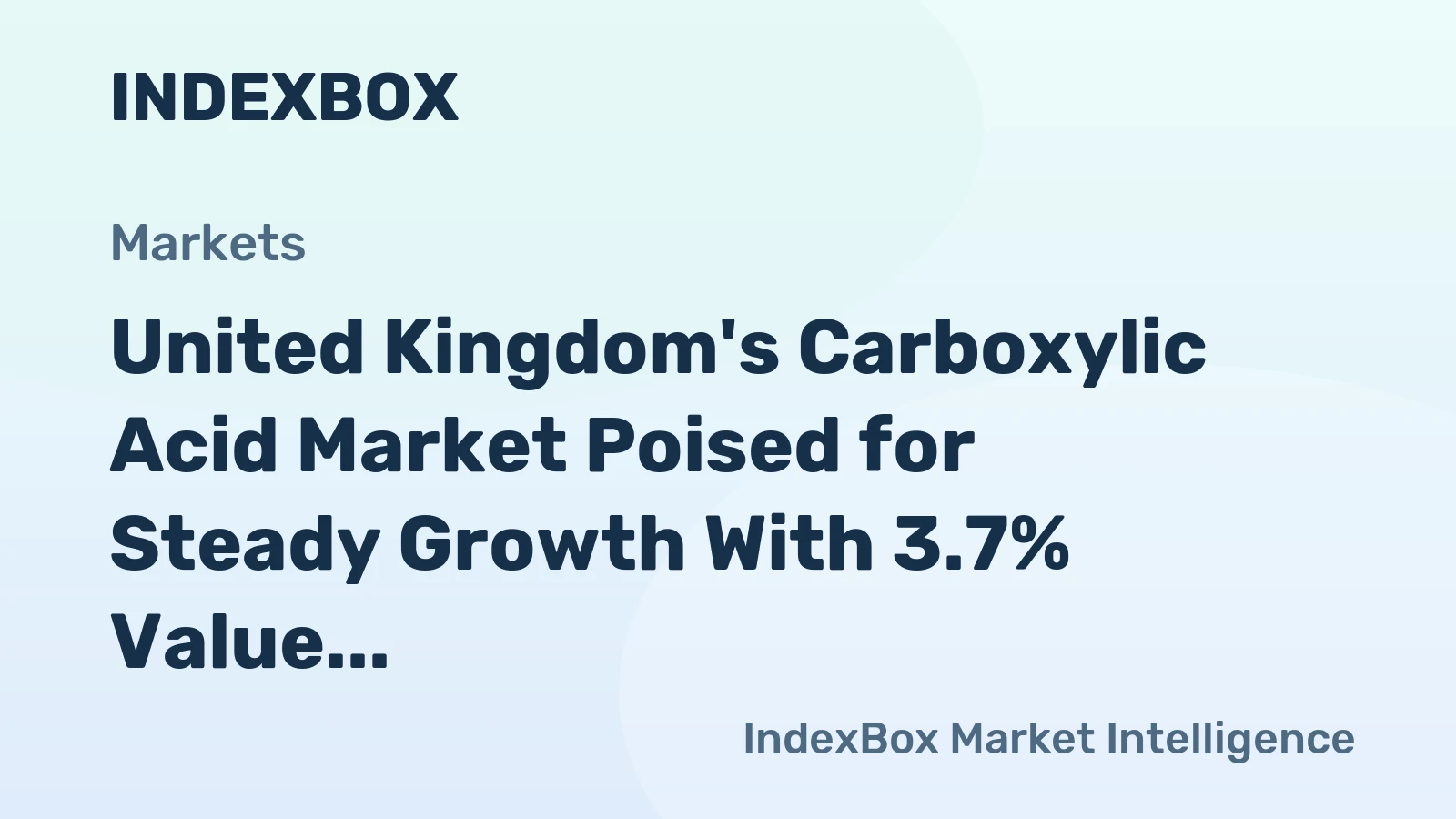 United Kingdom's Carboxylic Acid Market Poised for Steady Growth With 3.7% Value CAGR