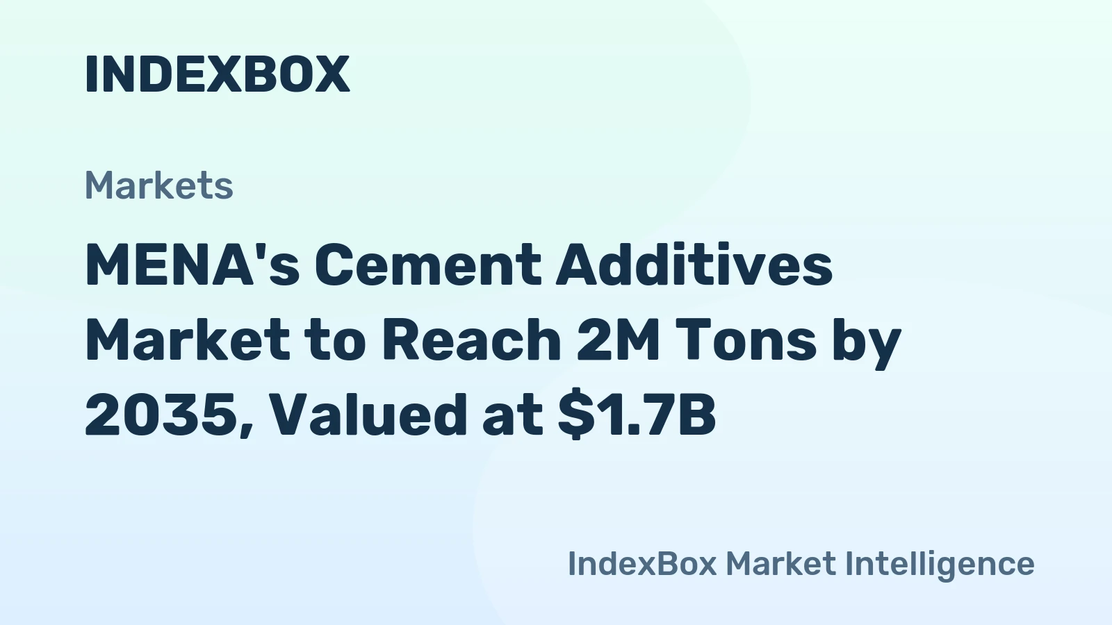 MENA's Cement Additives Market to Reach 2M Tons by 2035, Valued at $1.7B