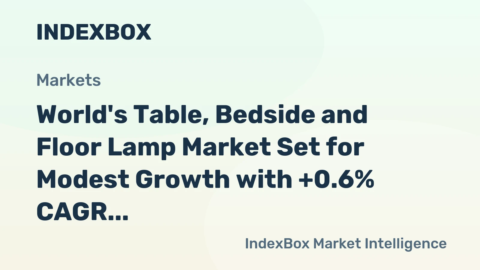 World's Table, Bedside and Floor Lamp Market Set for Modest Growth with +0.6% CAGR Through 2035