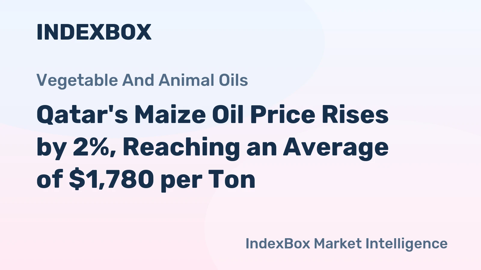 Qatar's Maize Oil Price Rises by 2%, Reaching an Average of $1,780 per Ton